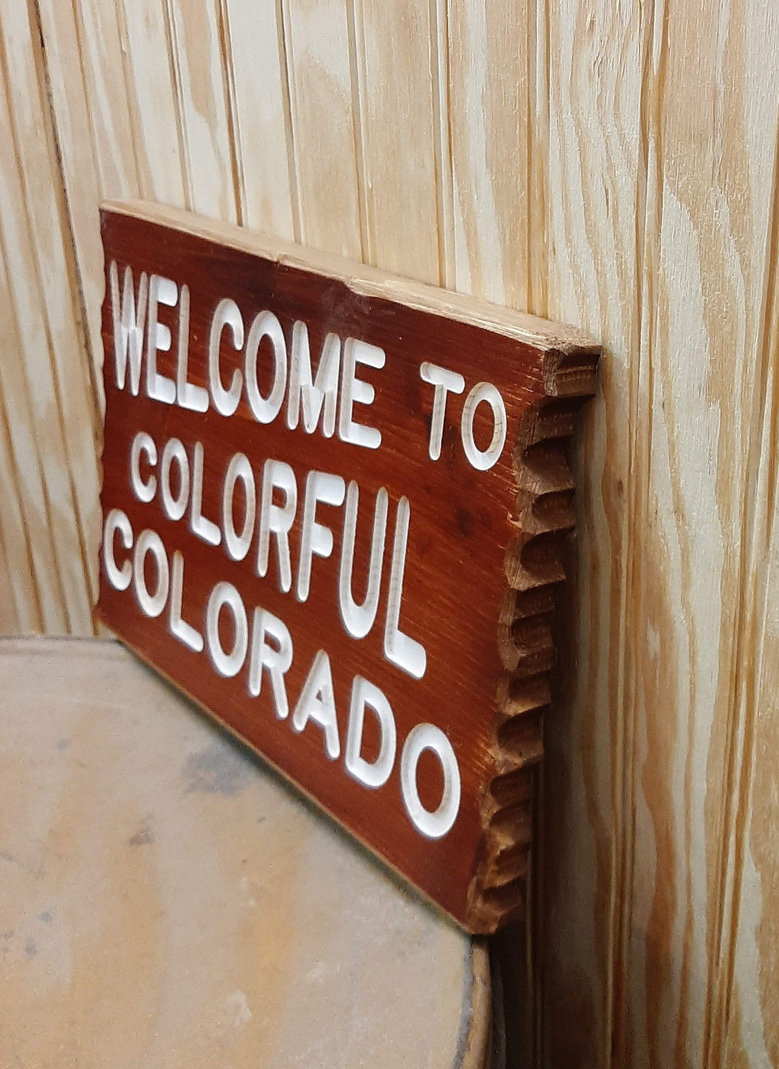 Small Welcome To Colorful Colorado Carved Rustic Wood Sign | Etsy