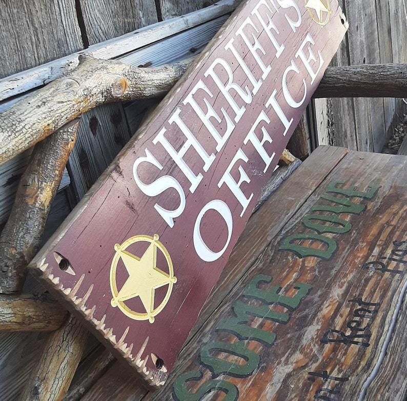 Sheriff's Office Rustic Carved Wood Sign Western Décor - Etsy