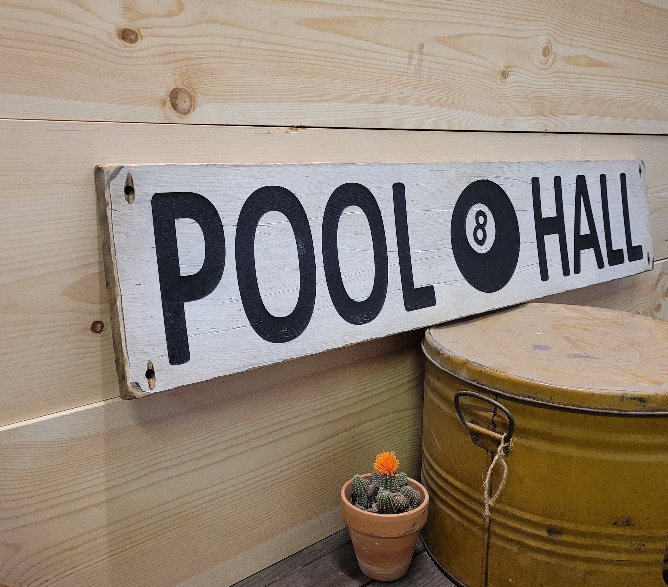 POOL HALL/Rustic/Wood/Sign/Man | Etsy