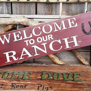 WELCOME to Our RANCH Rustic Carved Wood Sign, Western Décor, Bunk House ...
