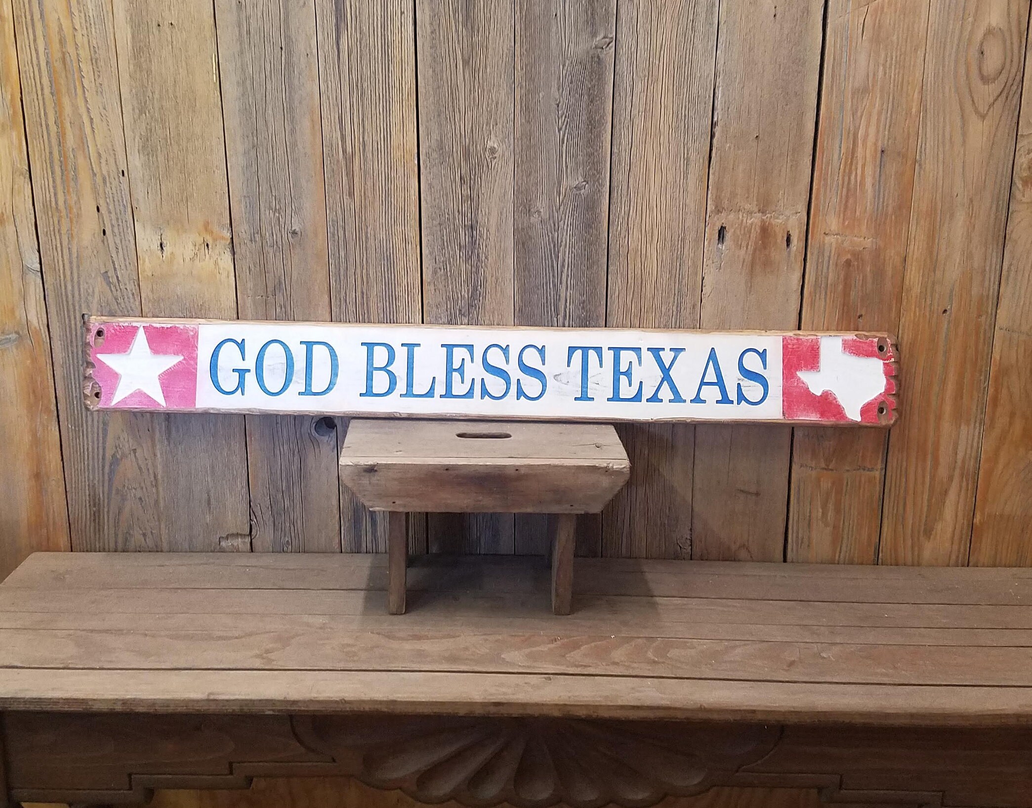 GOD BLESS TEXAS/Carved/Rustic/Wood/Sign/Home/Flag/Décor/U.S.A ...