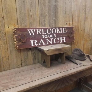 WELCOME to our RANCH Rustic Carved Wood Sign Western décor | Etsy