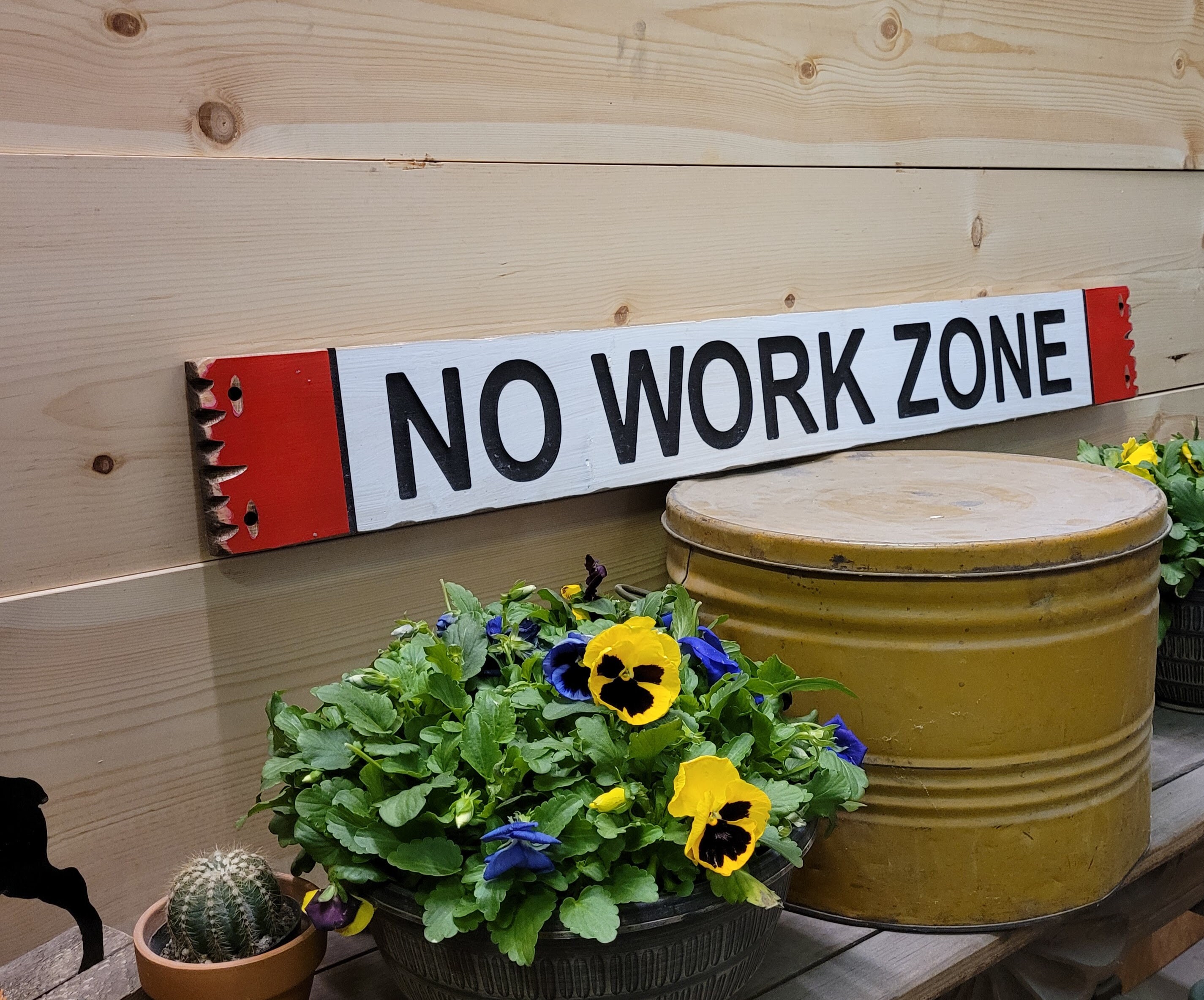 NO WORK ZONE/Rustic Carved Wood Sign/Man Cave/Office/Home Décor/Patio ...