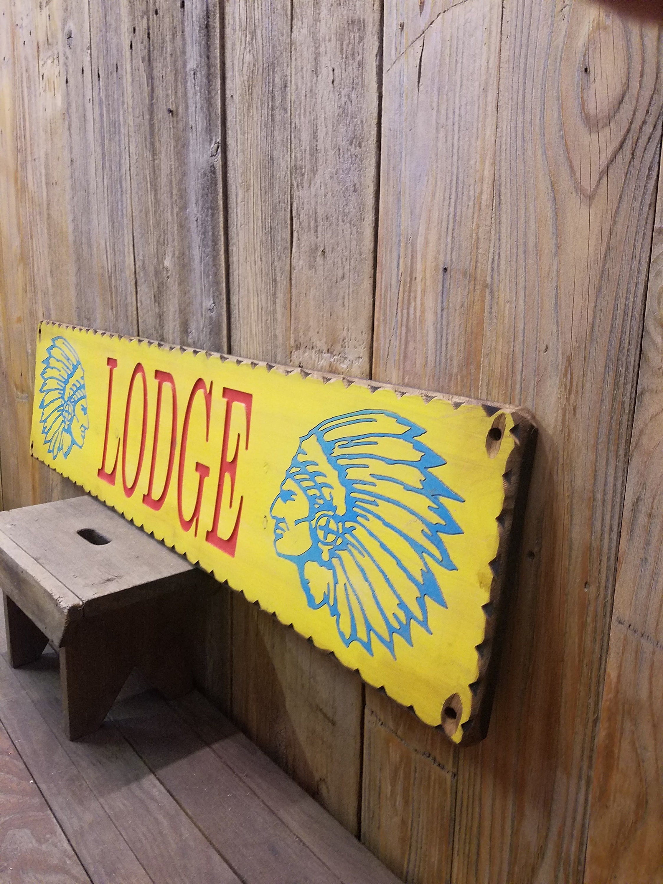 LODGE/rustic/Southwest/carved wood/sign/Lodge/Native American/Chief ...
