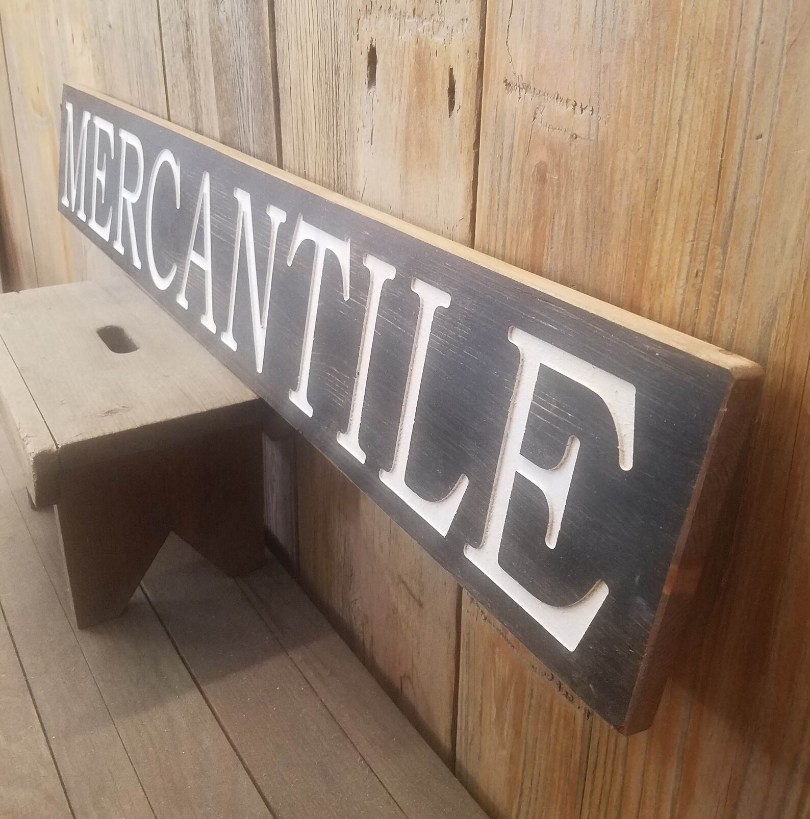 MERCANTILE Sign Farmhouse Carved Rustic Wood Vintage Store | Etsy