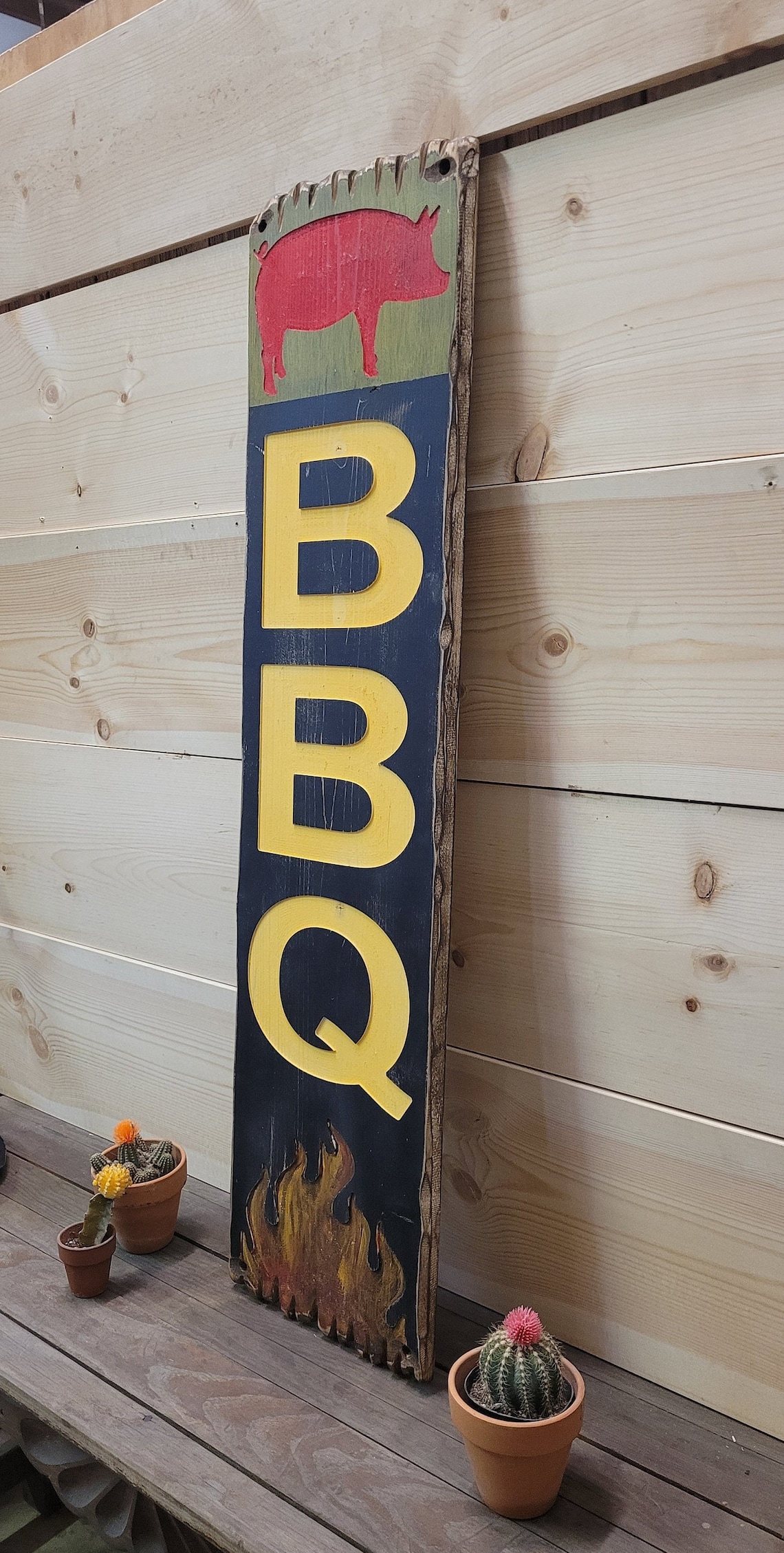 BBQ Wood Sign/patio/man | Etsy
