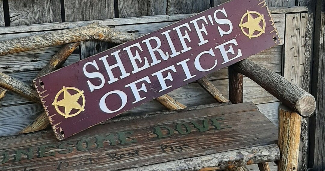 Sheriff's Office Rustic Carved Wood Sign, Western Décor, Bunk House ...