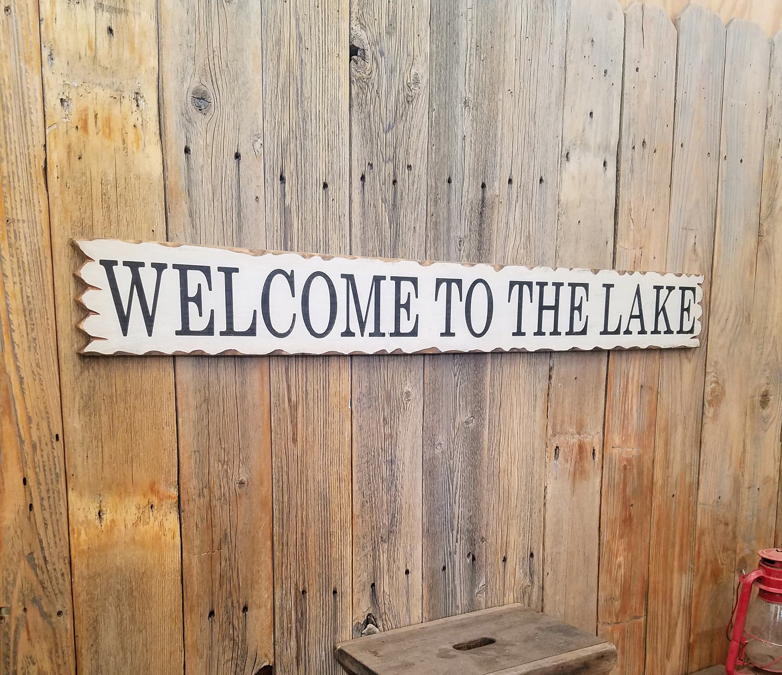 WELCOME to the LAKE/Rustic/Carved/Wood/Sign/Cabin/Lodge/Boat | Etsy