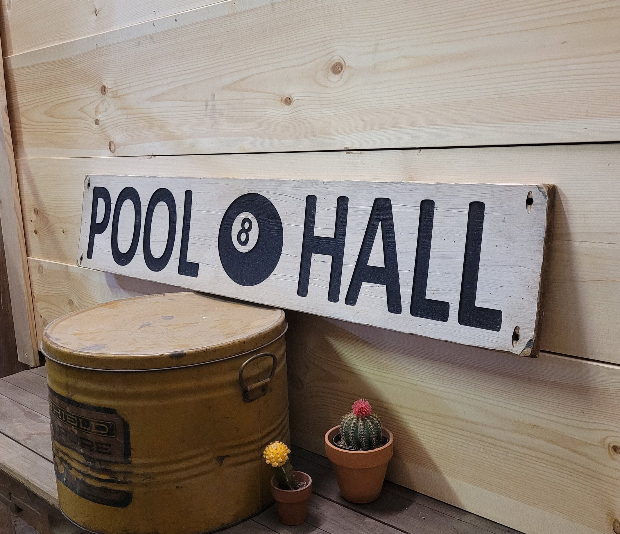 POOL HALL/Rustic/Wood/Sign/Man | Etsy