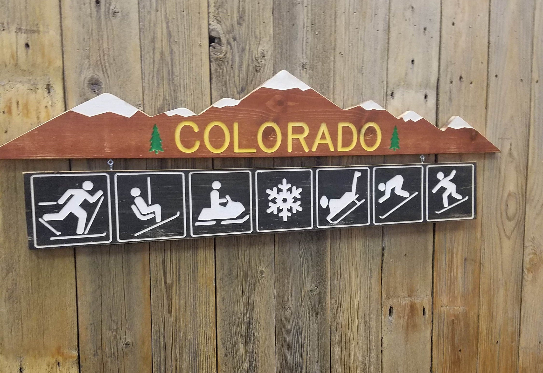 Colorado/Rustic/Carved/Mountains/Wood/Sign/Recreational | Etsy
