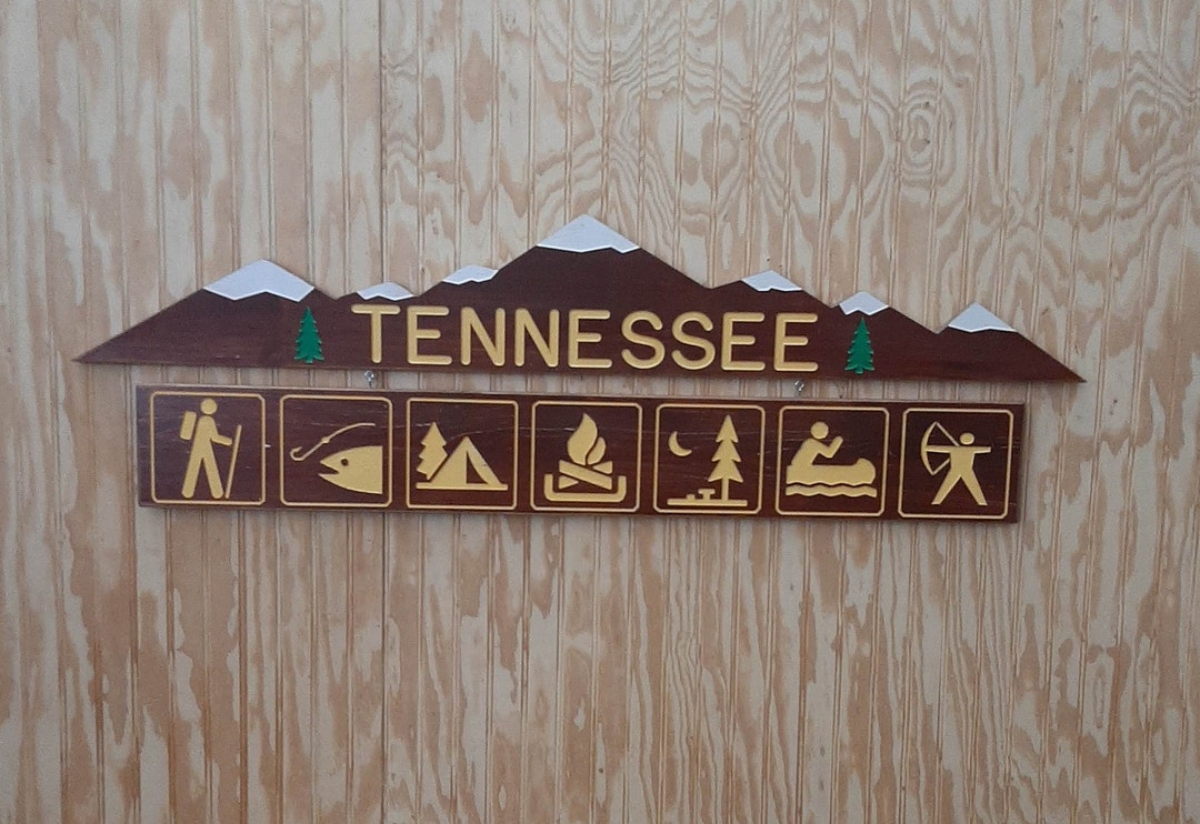 Tennessee/rustic/carved/mountains/wood/sign/recreational Icons/cabin ...