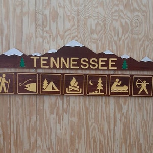 Tennessee/rustic/carved/mountains/wood/sign/recreational Icons/cabin ...