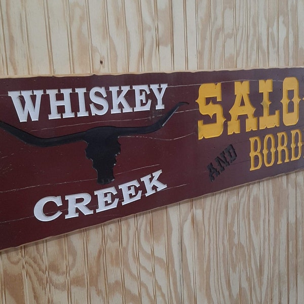 Wood Saloon Sign - Etsy