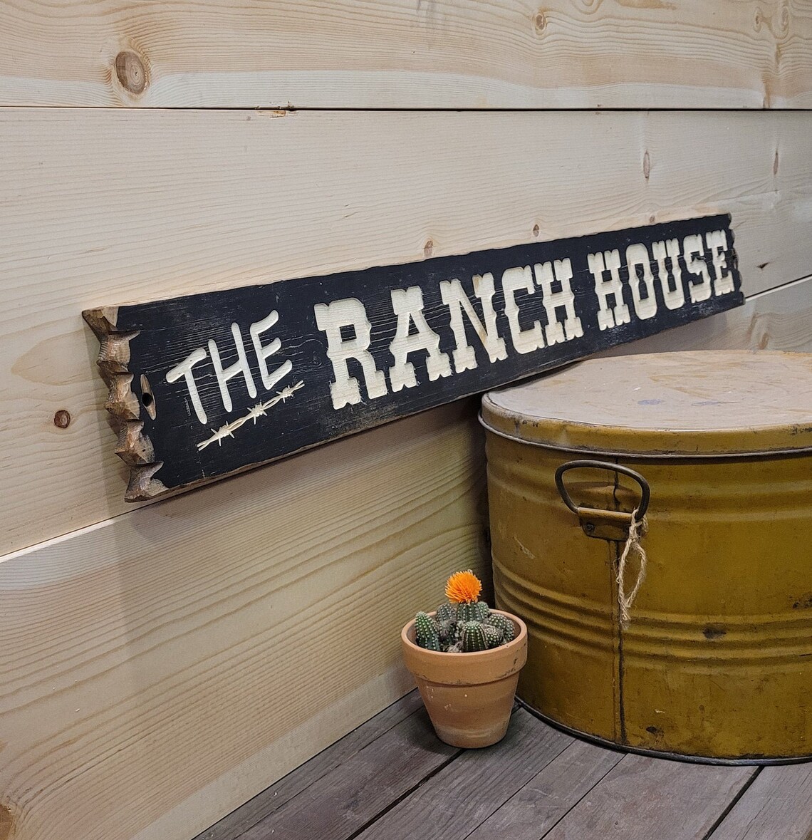 THE RANCH HOUSE Rustic Carved Wood Sign Western Décor Bunk | Etsy