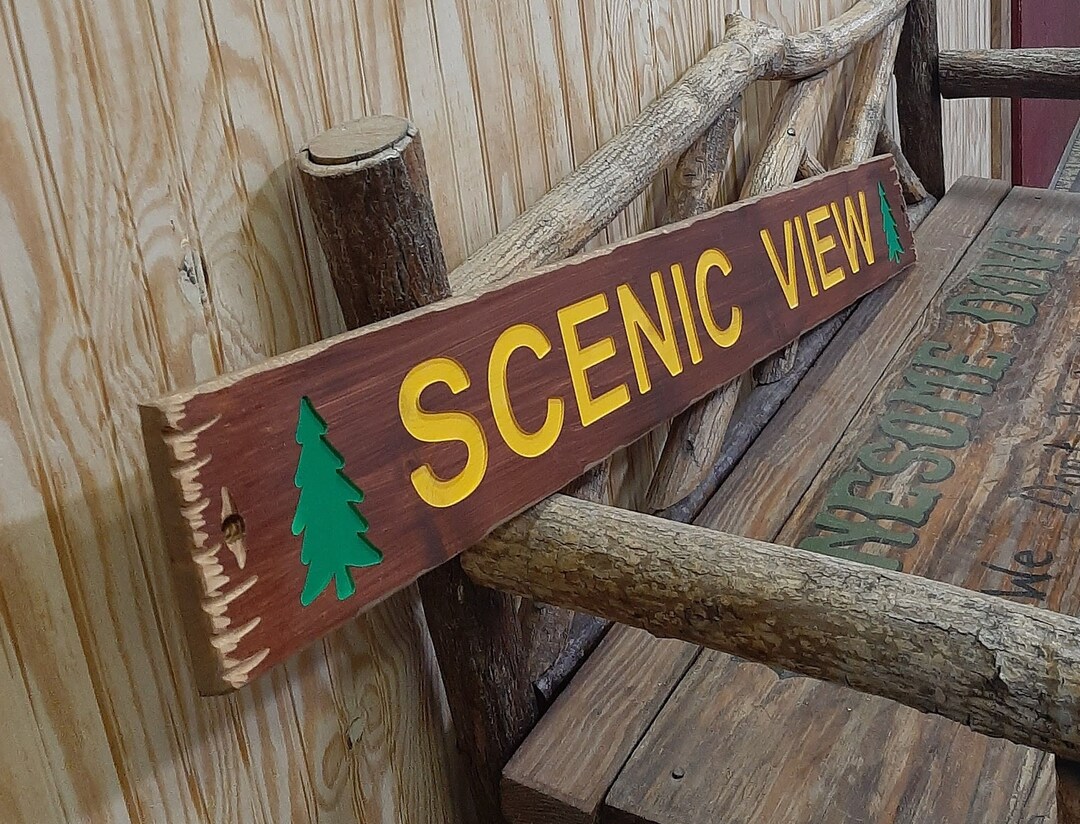 SCENIC VIEW/ National Park/distressed Wood Sign/cabin Decor/log Cabin ...