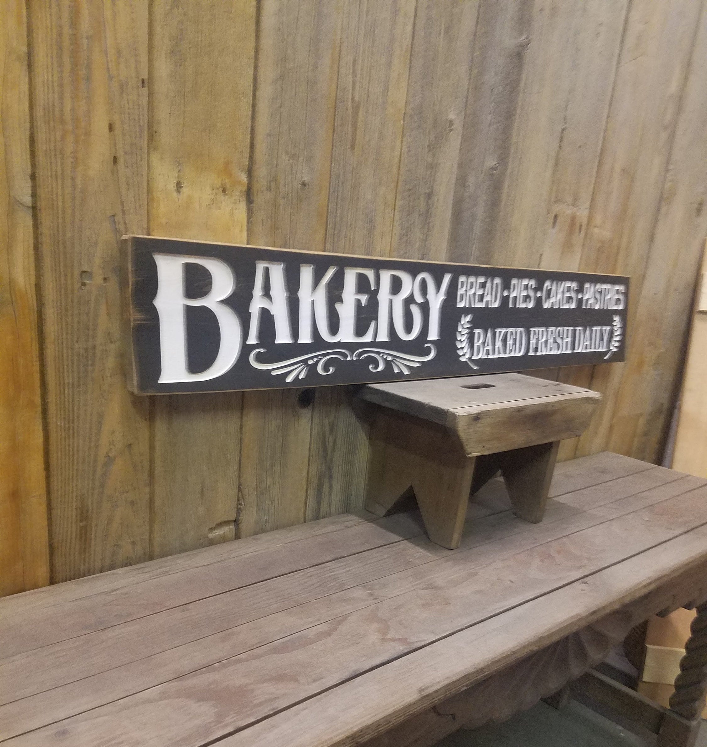 Bakery Rustic Carved Wood Sign, Farmhouse Signs, Kitchen décor, Farmers ...