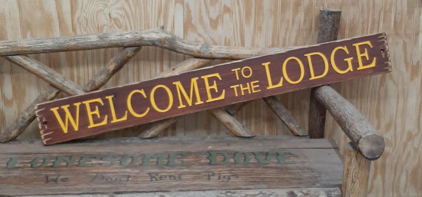 WELCOME to the LODGE Rustic Wood Carved Sign Cabin Décor - Etsy
