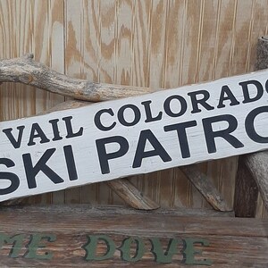Vail Colorado/ski Patrol/carved/rustic/wood/sign/cabin/lodge/snow ...