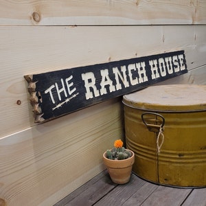 THE RANCH HOUSE, Rustic Carved Wood Sign, Western Décor, Bunk House ...