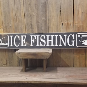 Ice Fishing Rustic Engraved Wood Sign Cabin Décor Lodge - Etsy