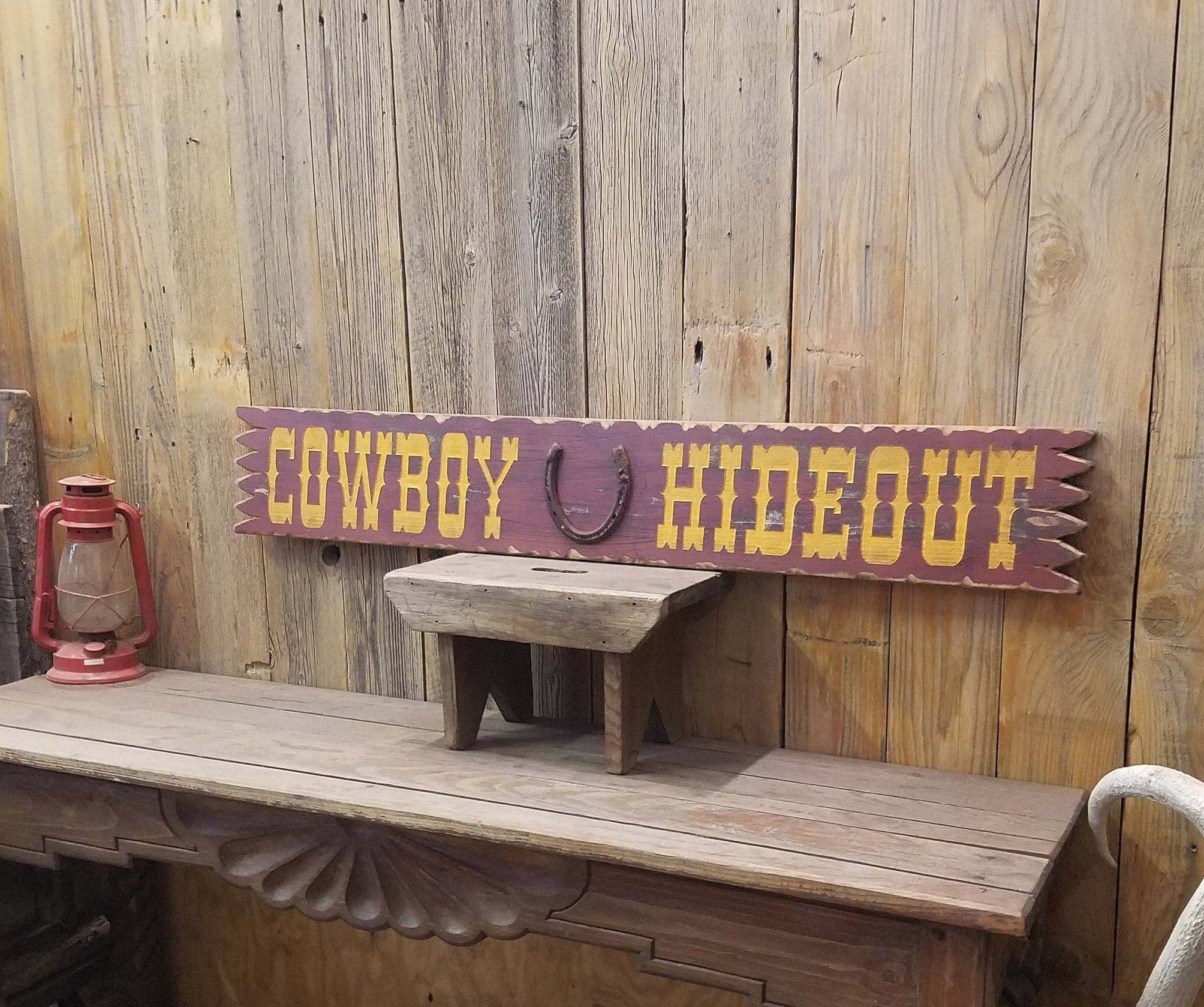 COWBOY HIDEOUT/Rustic/Carved/Wood/Sign/Western/décor/Ranch/Old | Etsy