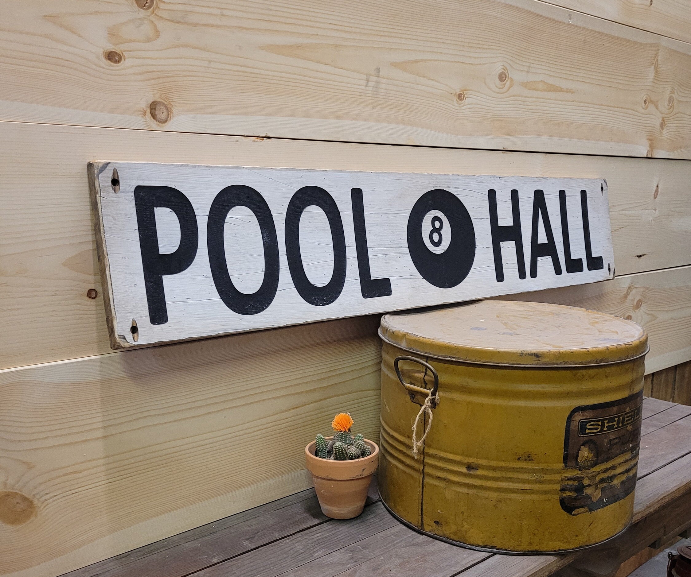 POOL HALL/Rustic/Wood/Sign/Man | Etsy