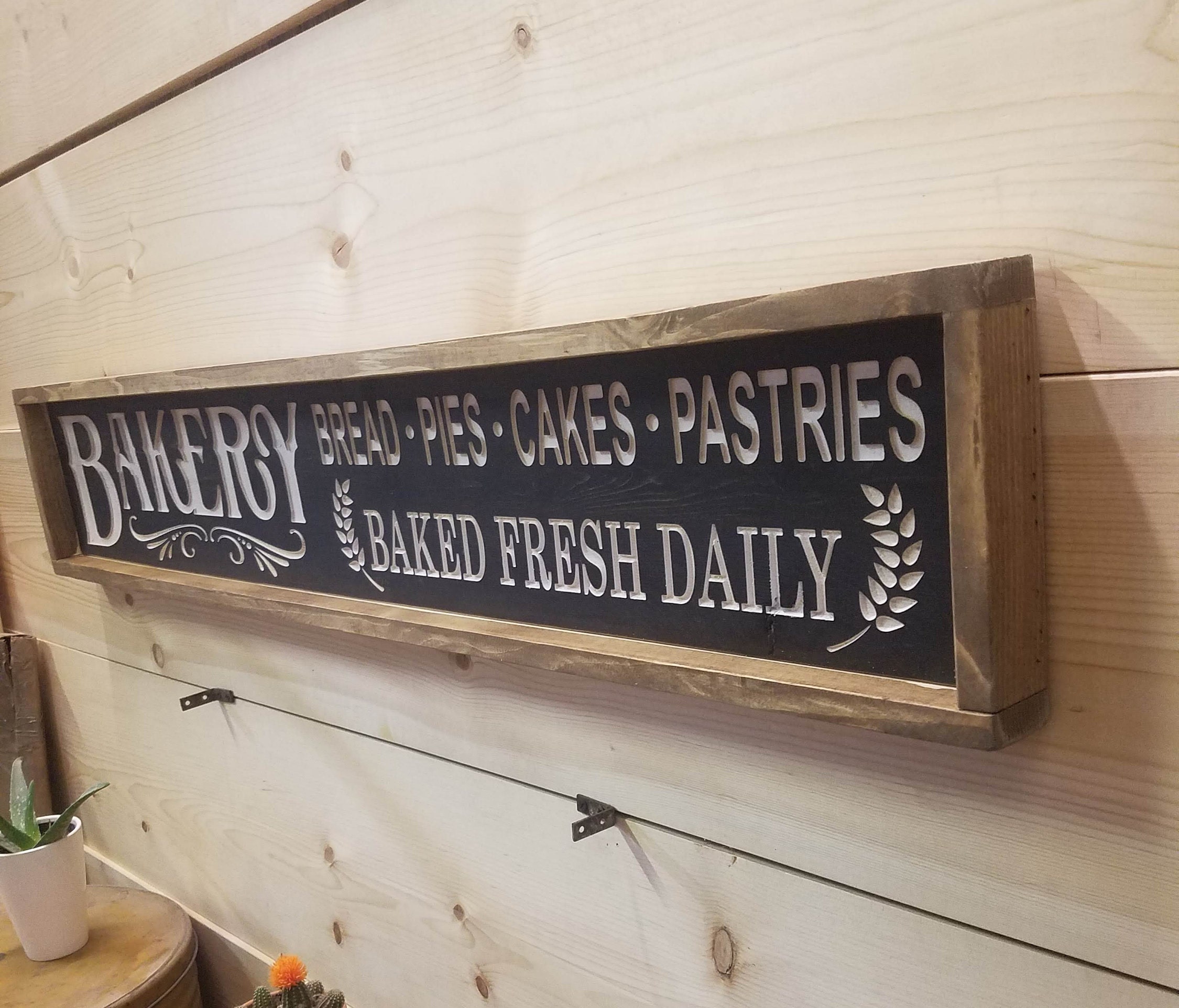 Bakery/Rustic Carved Wood Sign/Framed/Farmhouse Signs/Kitchen décor ...