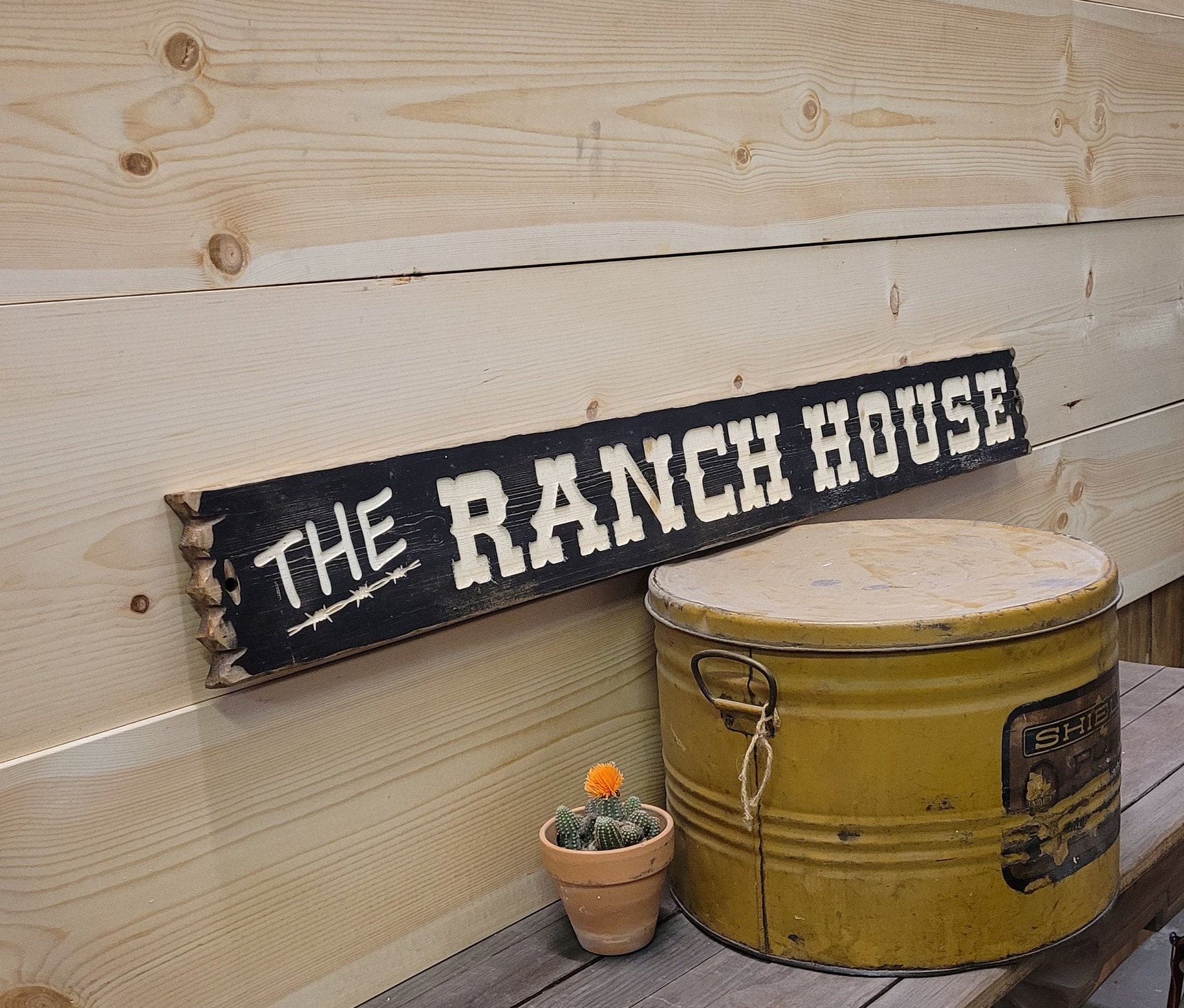 THE RANCH HOUSE Rustic Carved Wood Sign Western Décor Bunk | Etsy