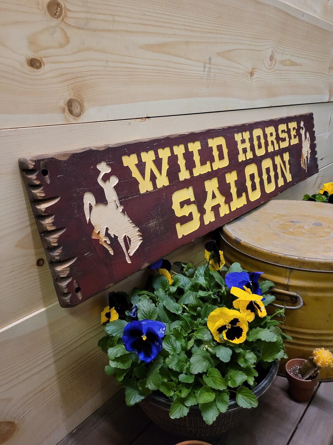 WILD HORSE Saloon/rustic/carved/wood Sign/ranch - Etsy