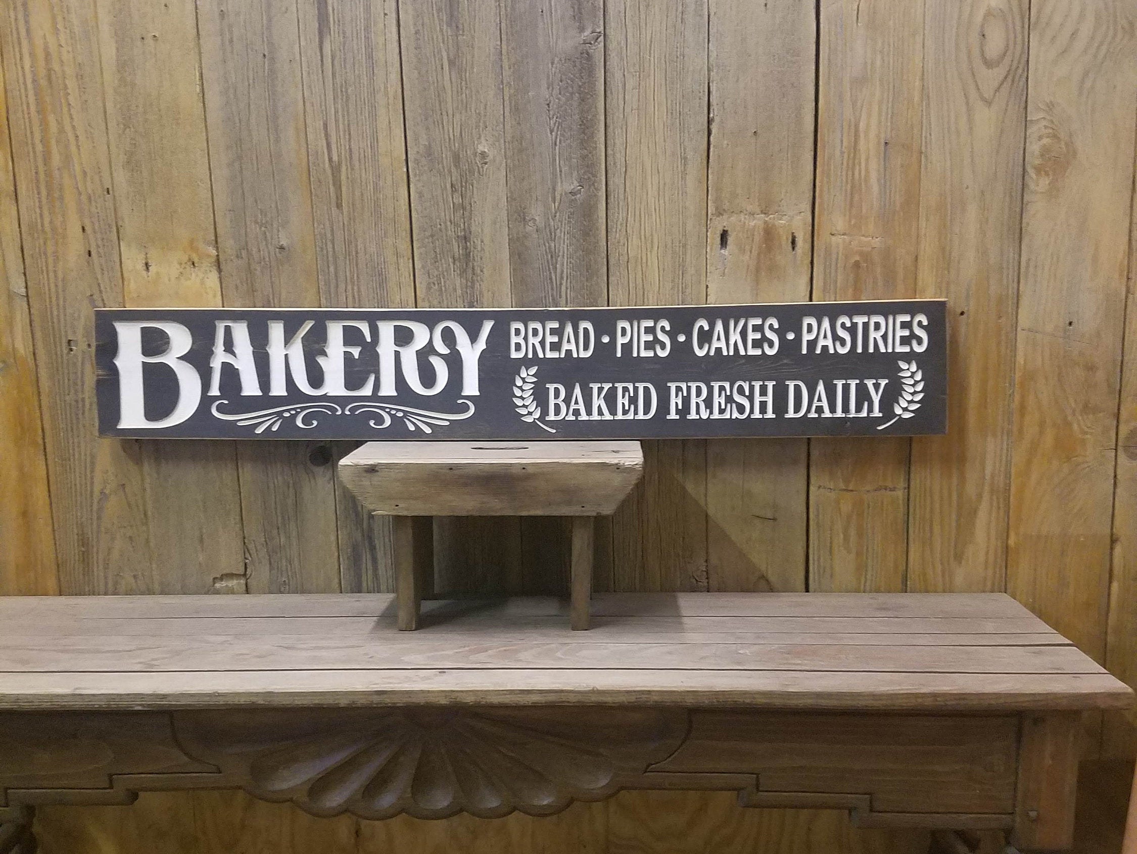 Bakery Rustic Carved Wood Sign, Farmhouse Signs, Kitchen décor, Farmers ...