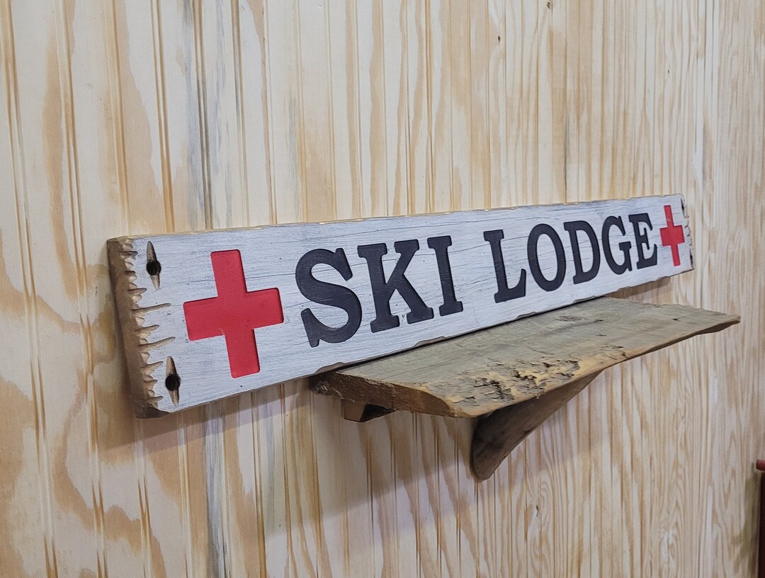 SKI Lodge/carved/rustic/wood/sign/ski Cabin Sign/lodge/décor/ Snow ...