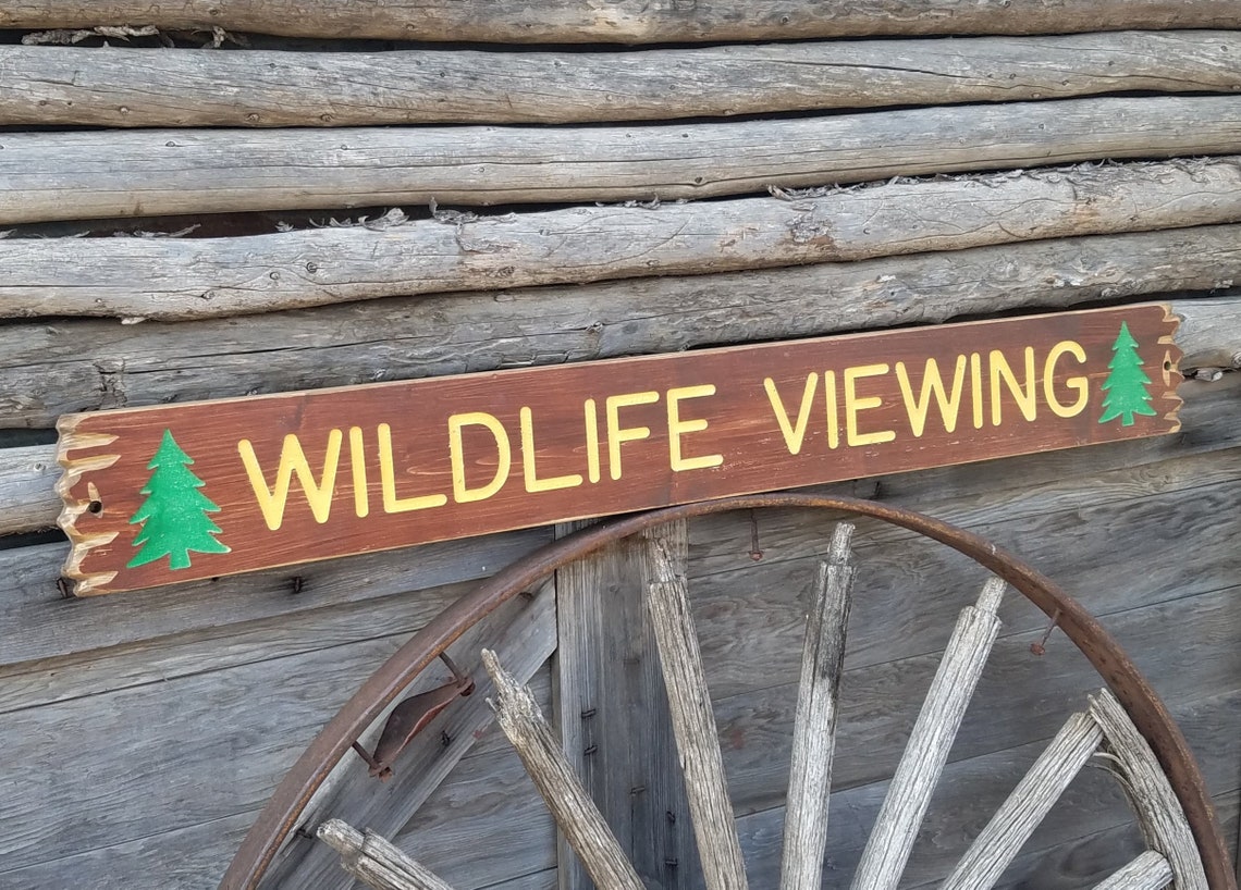 WILDLIFE VIEWING Rustic Engraved Wood Sign National Park | Etsy