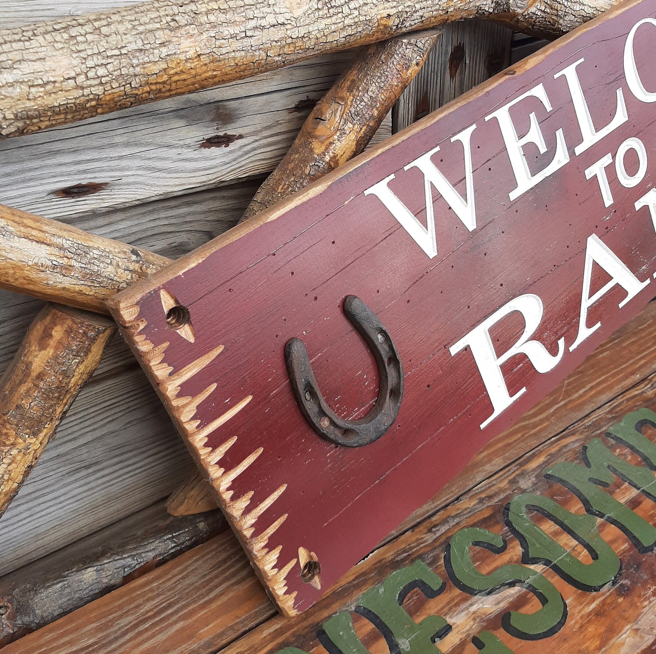 WELCOME to Our RANCH Rustic Carved Wood Sign Western Décor | Etsy