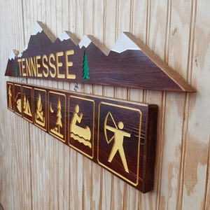 Tennessee/rustic/carved/mountains/wood/sign/recreational Icons/cabin ...