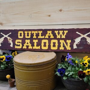 OUTLAW Saloon/rustic/carved/wood Sign/ranch Sign/home/décor/western/man ...