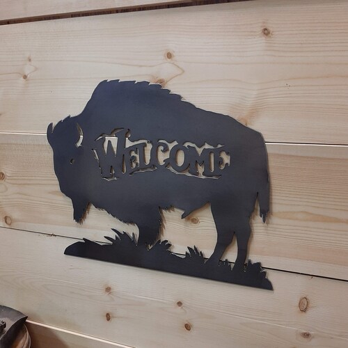 Large Buffalo Metal Sign/rustic/home /cabin/ Lodge/ - Etsy