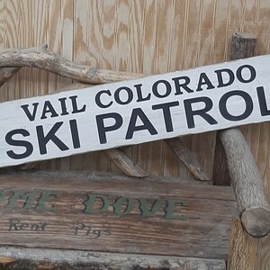 Vail Colorado/ski Patrol/carved/rustic/wood/sign/cabin/lodge/snow ...