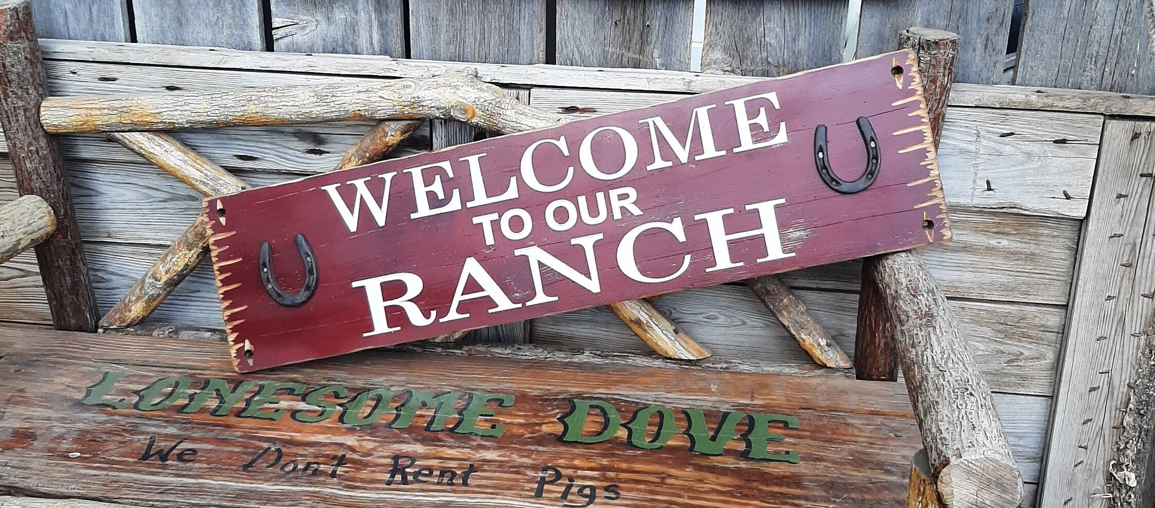 WELCOME to Our RANCH Rustic Carved Wood Sign Western Décor | Etsy
