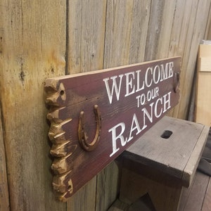 WELCOME to our RANCH Rustic Carved Wood Sign Western décor | Etsy