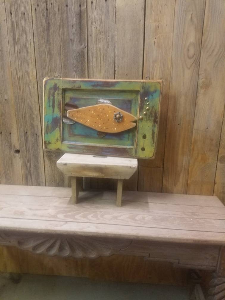 Folk Art Fish Cabin décor/Lodge décor/Fishing/Gift/Repurposed Wood ...