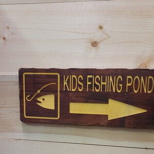 Kid's Fishing Pond/rustic/carved/wood Sign/kids Room Décor/cabin/patio ...