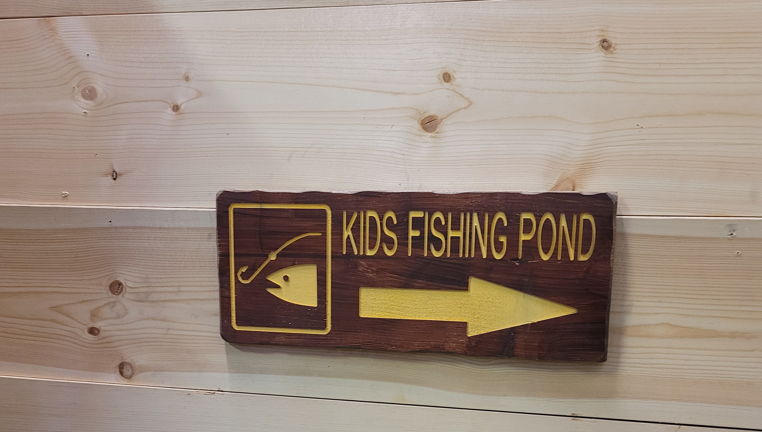 Kid's Fishing Pond/Rustic/Carved/Wood Sign/Kids Room | Etsy
