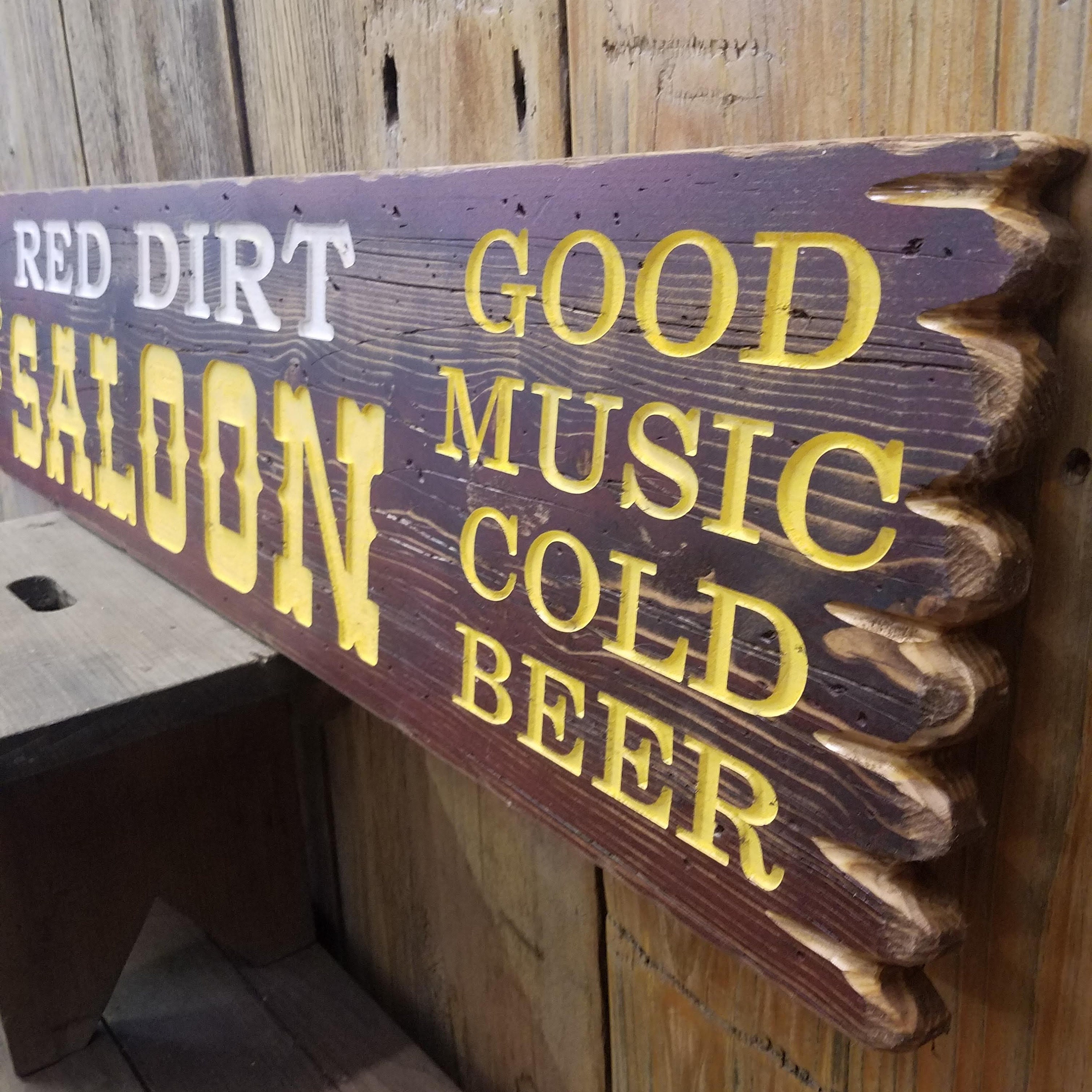 RED DIRT SALOON/Carved/Rustic/Wood/Sign/Western/décor/Ranch/Old West ...