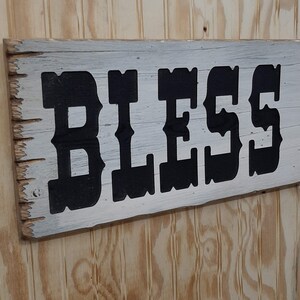 BLESS THIS Barn/rustic Carved Wood Sign/western Décor/bunk House ...