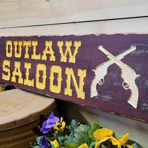OUTLAW Saloon/rustic/carved/wood Sign/ranch Sign/home/décor/western/man ...