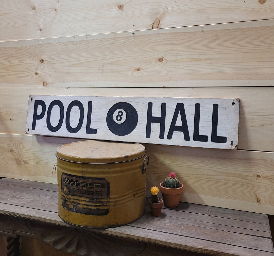 POOL Hall/rustic/wood/sign/man Cave/home/bar/billiards/game/room/family ...