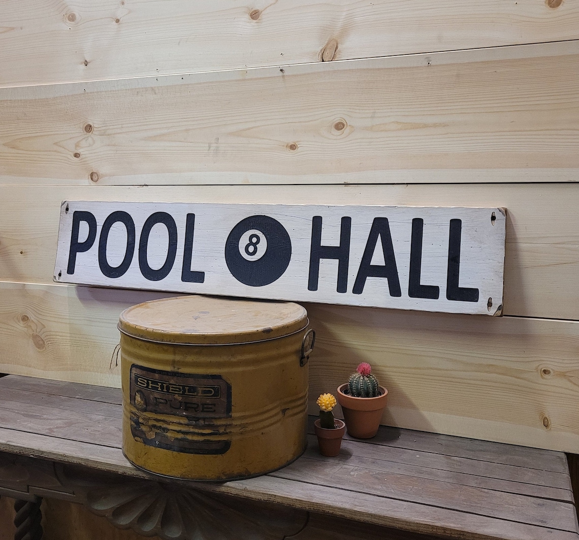 POOL HALL/Rustic/Wood/Sign/Man | Etsy