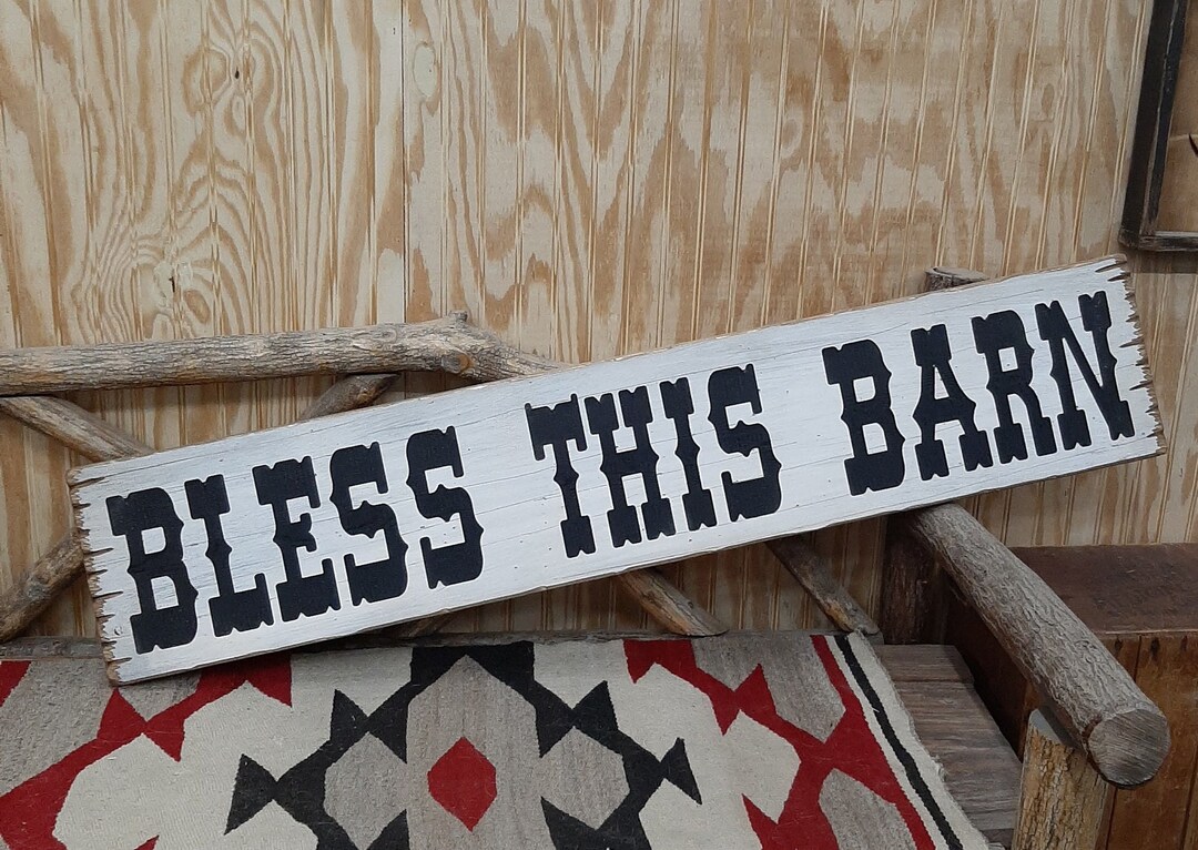 BLESS THIS Barn/rustic Carved Wood Sign/western Décor/bunk House ...
