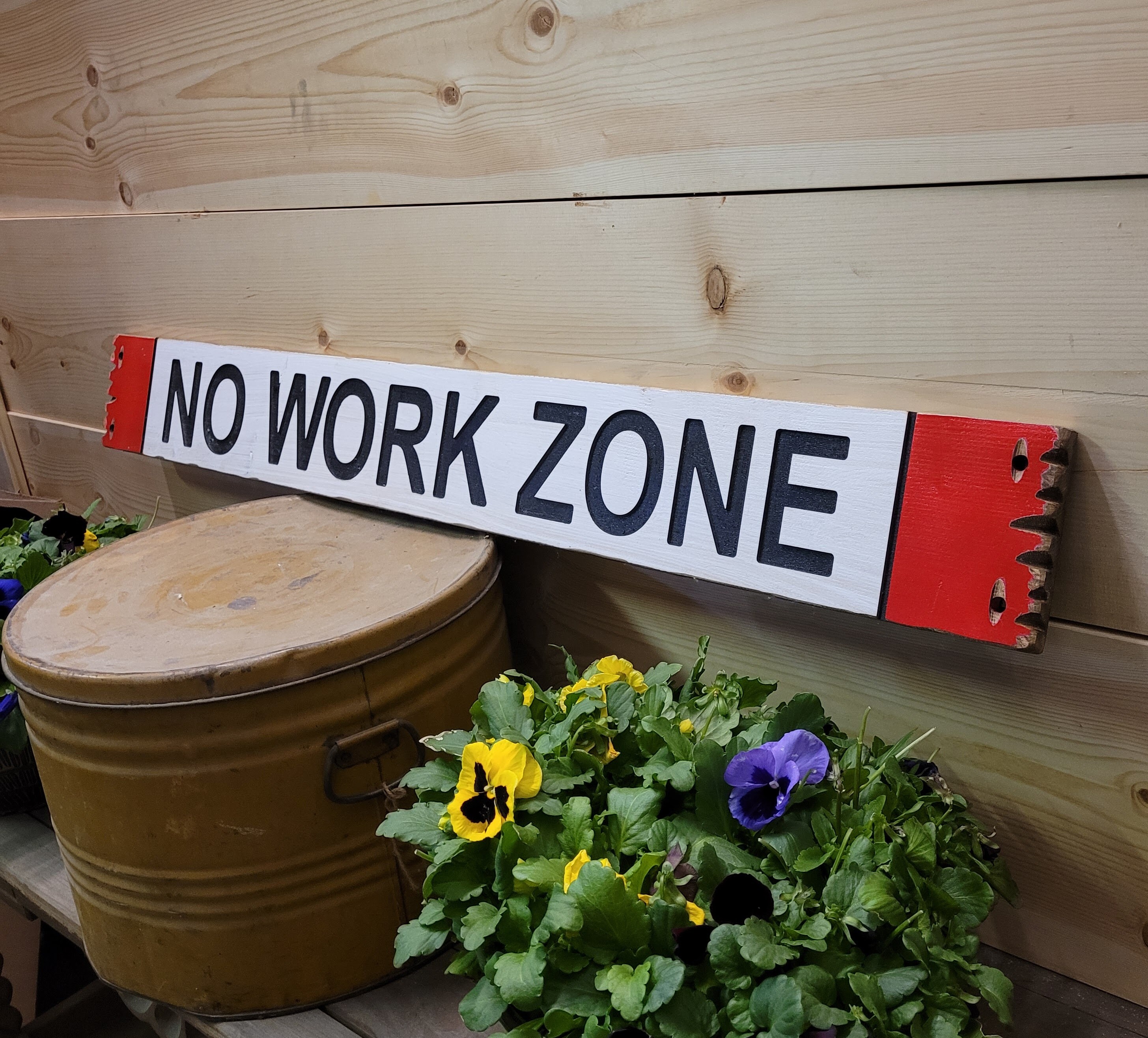 NO WORK ZONE/Rustic Carved Wood Sign/Man Cave/Office/Home Décor/Patio ...