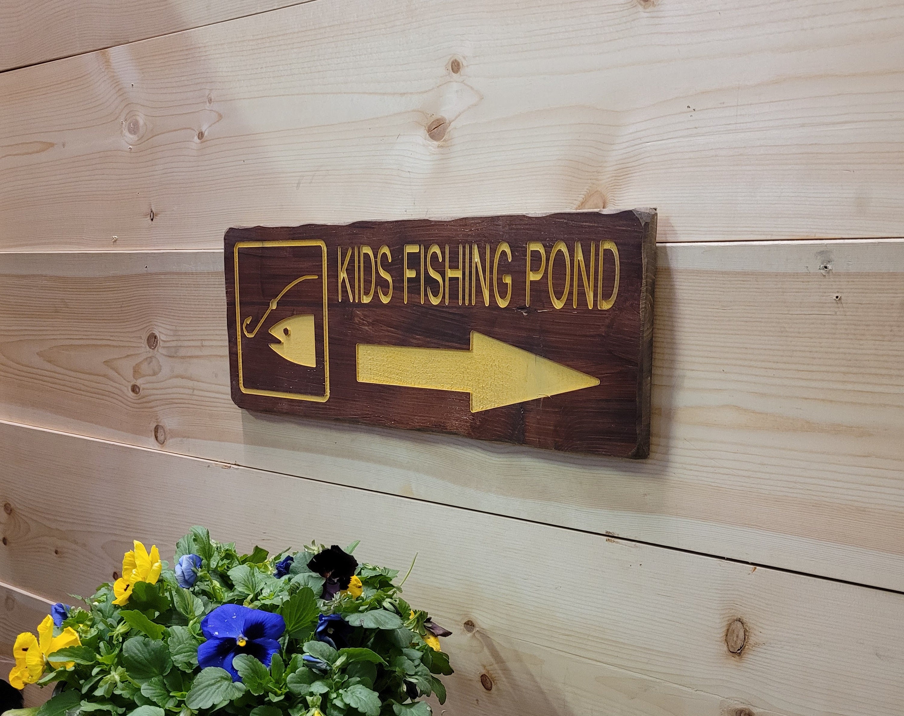 Kid's Fishing Pond/Rustic/Carved/Wood Sign/Kids Room | Etsy